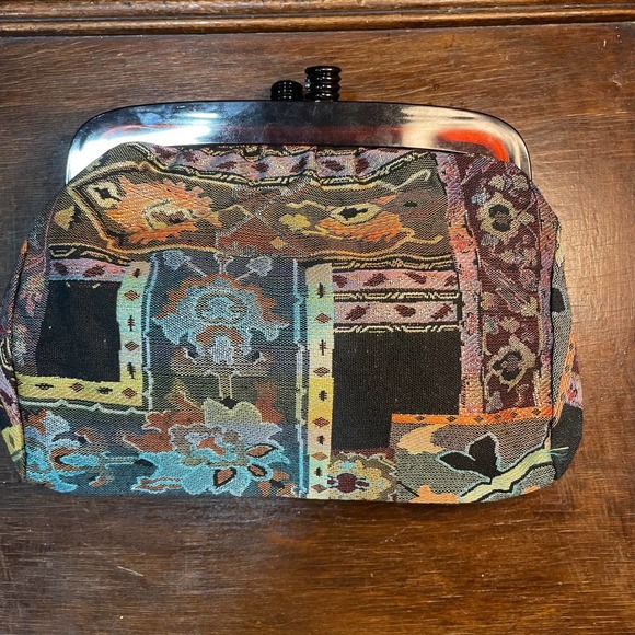 Bags | Sparkle Handbag Grandma Fabric Textile Snap Shut Unique Rare ...